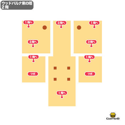 【ドラクエ7(DQ7)】ウッドパルナ東の塔のマップ｜ゲームエイト